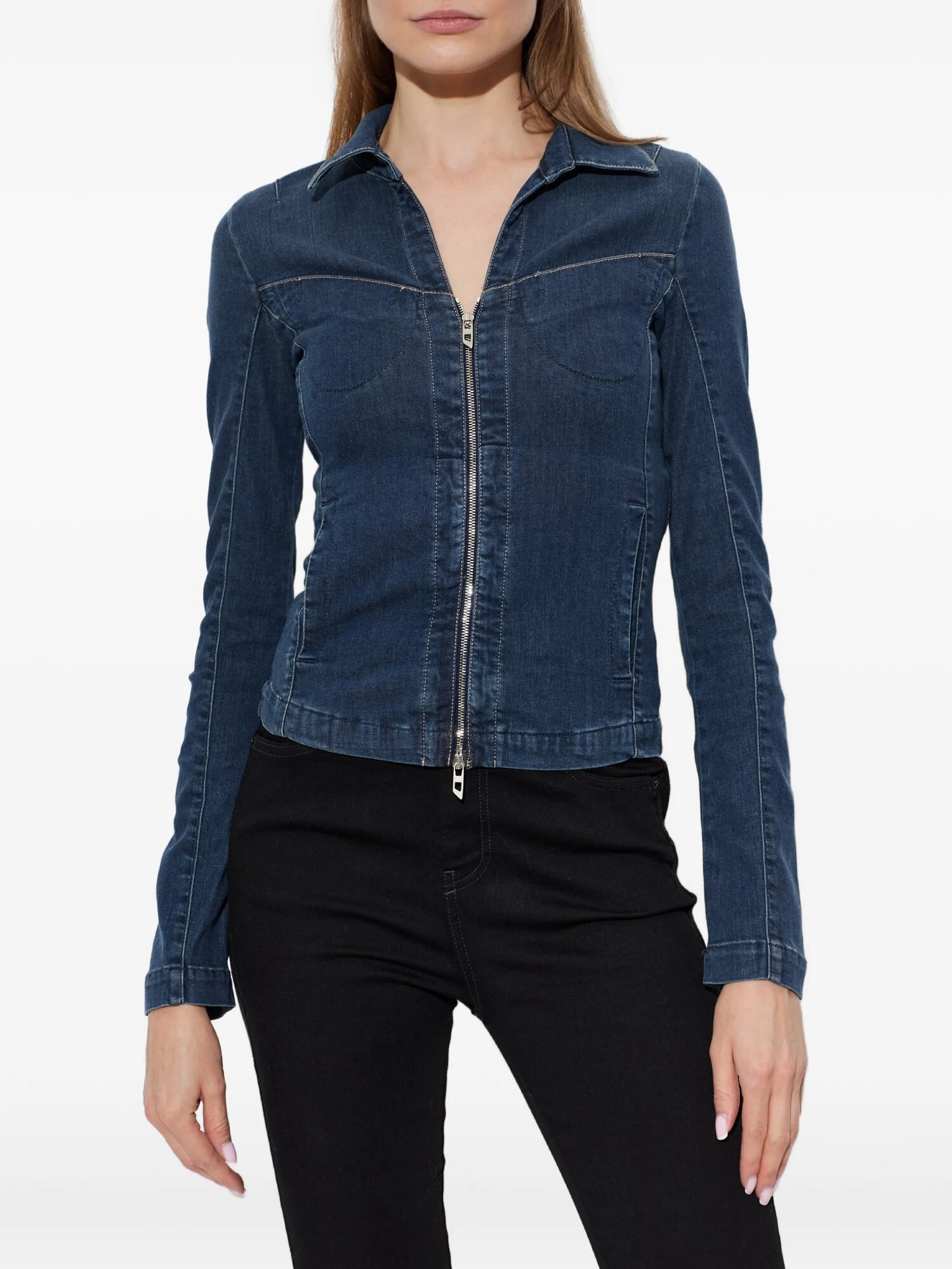 Рубашка DIESEL Full-zip shirt in denim, размер 38 EU, синий — фото 1