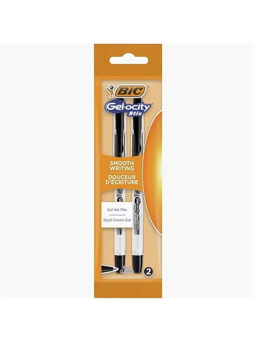 Ручки Bic гелевые черные 2 шт.