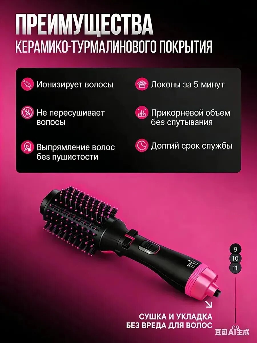 Фен-щетка для укладки коротких волос
