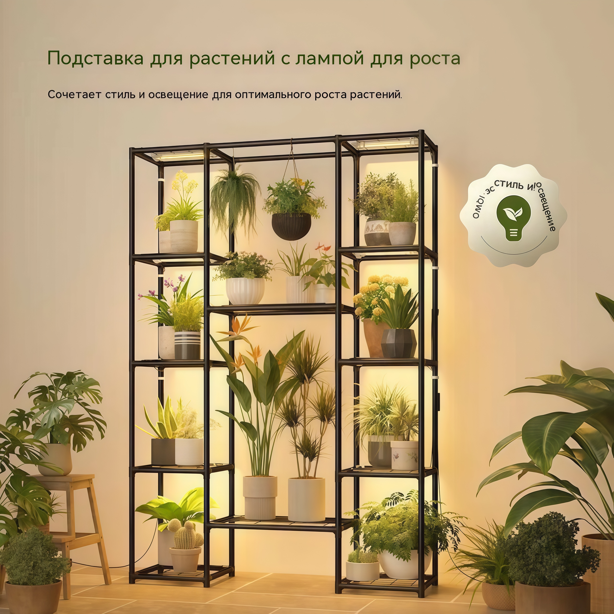 Подставка для растений металлическая опора, Выставка растений черный Рост 158 см