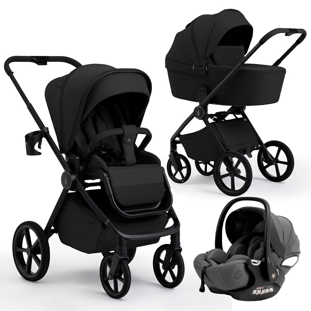 Детская коляска 3в1 Sweet Baby Elegante Pro + Premier, цвет Black SBL (Чёрный)