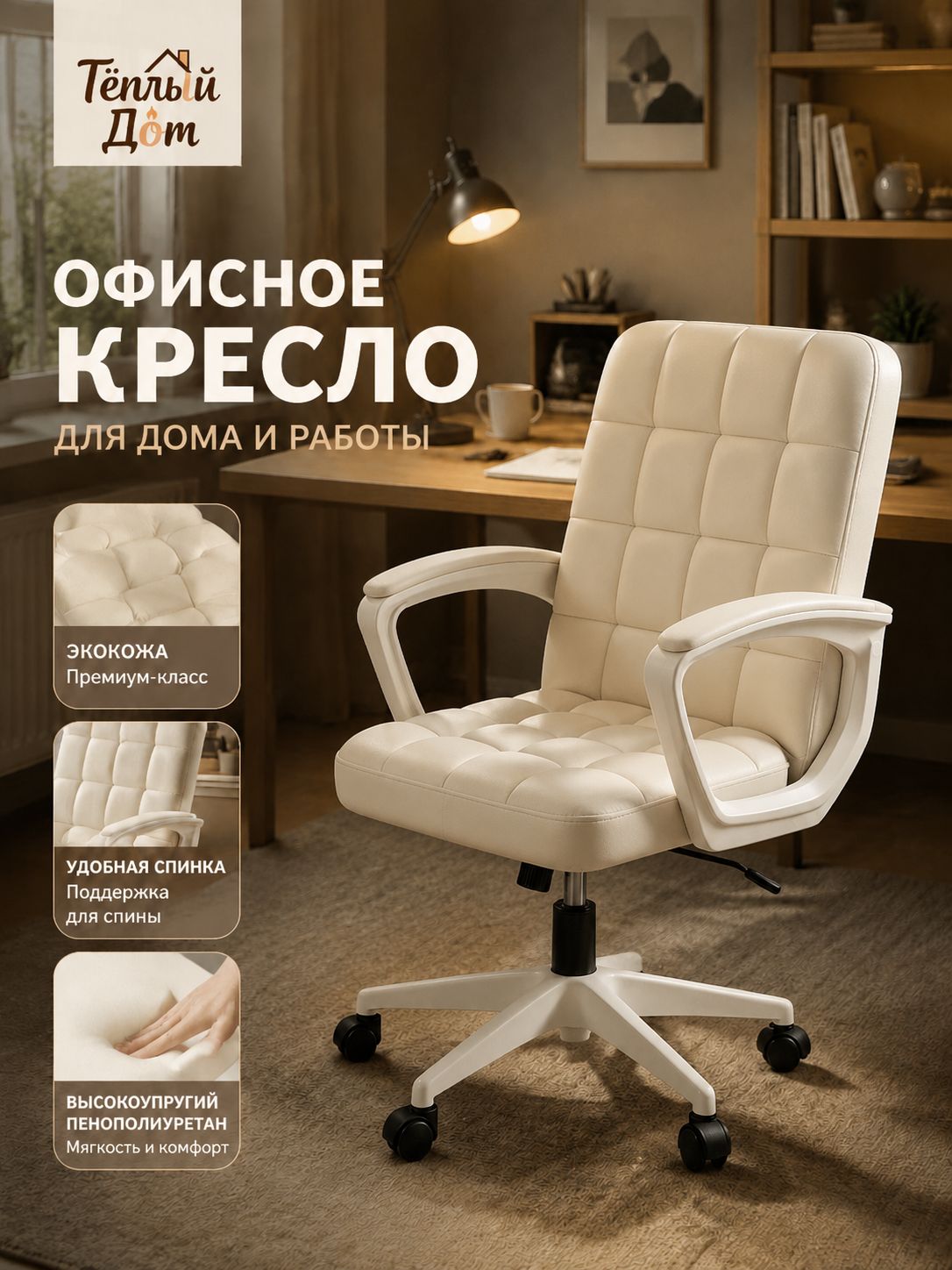 Избушка-Теплушка Офисное кресло, (бежевый), w12--SD926