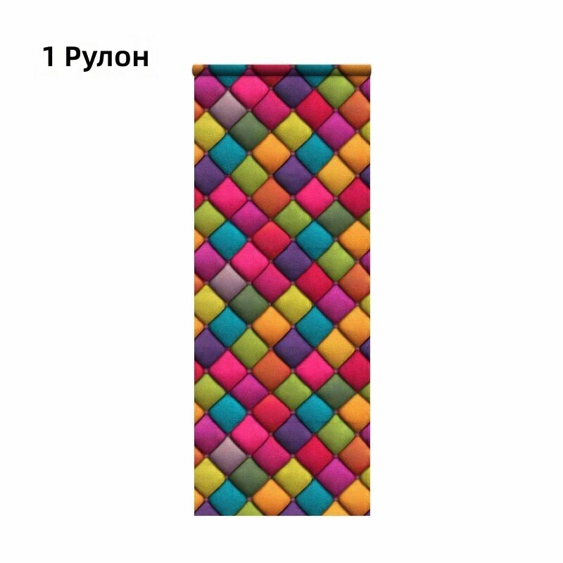 Самоклеящиеся плоские обои из ПВХ 2D, 1 рулон 40×500 см, многоцветные, с бархатистой текстурой для стен в гостиной, кухне, ванной и спальне