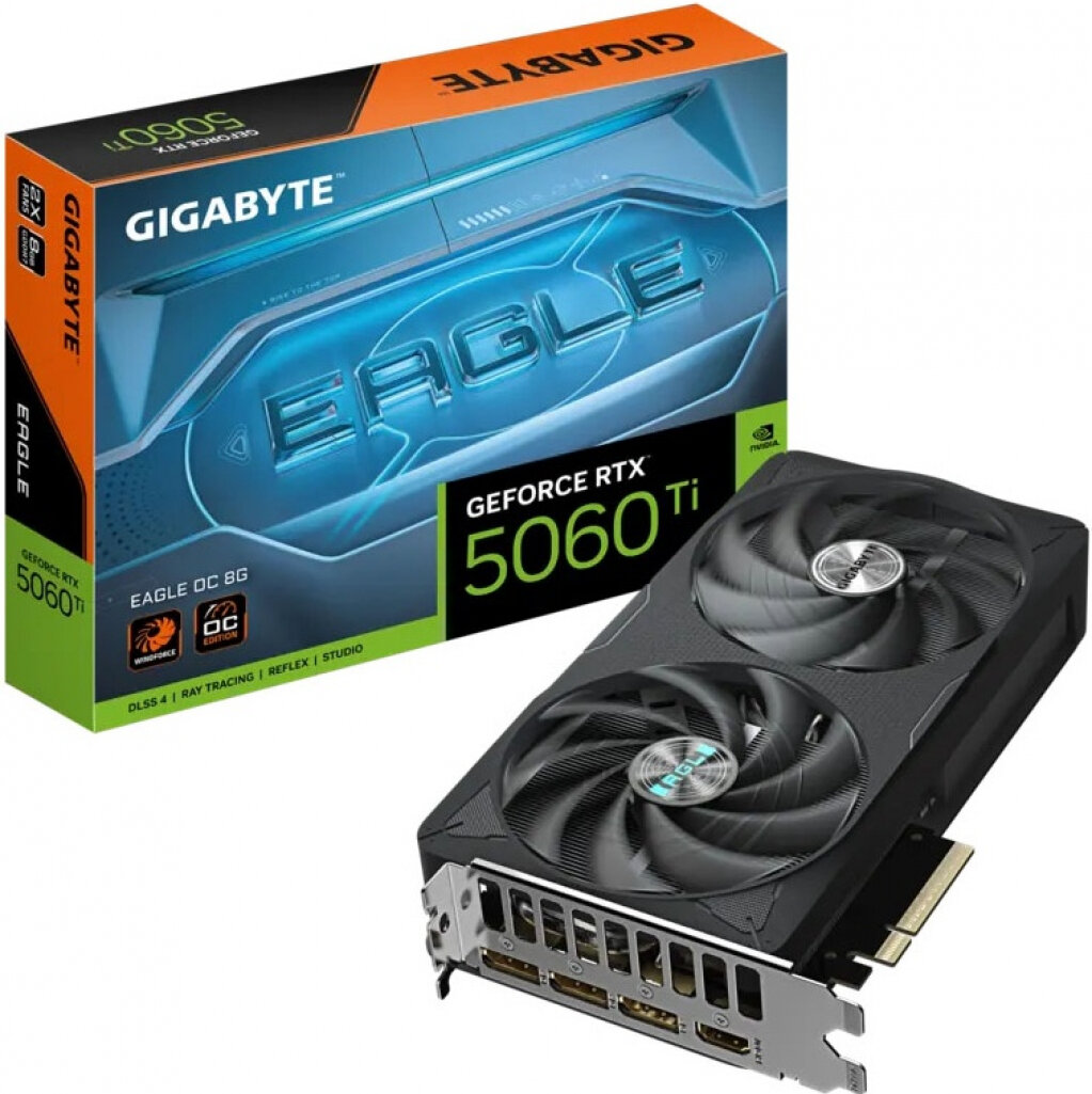 Видеокарта RTX 5060Ti 8Gb Gigabyte EAGLE OC GV-N506TEAGLE OC-8GD, 2 вертушки