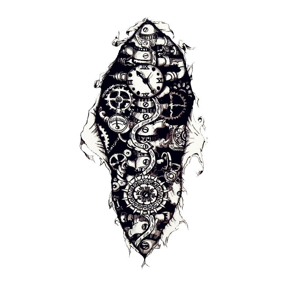 Tattoo'шки Временная тату "Механизм" 21*12см