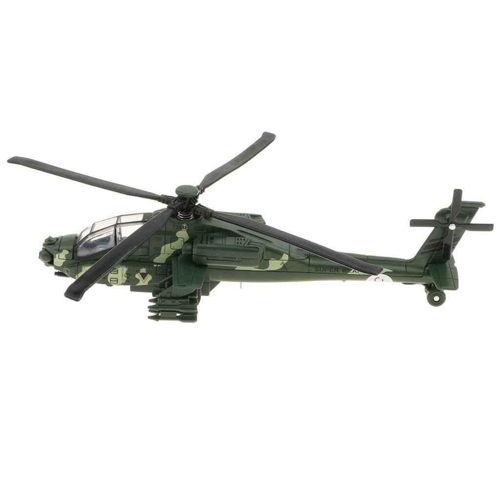 Модель военного ударного вертолета CAIC Z-10 из литого сплава в масштабе 1:32 с инерционным механизмом.