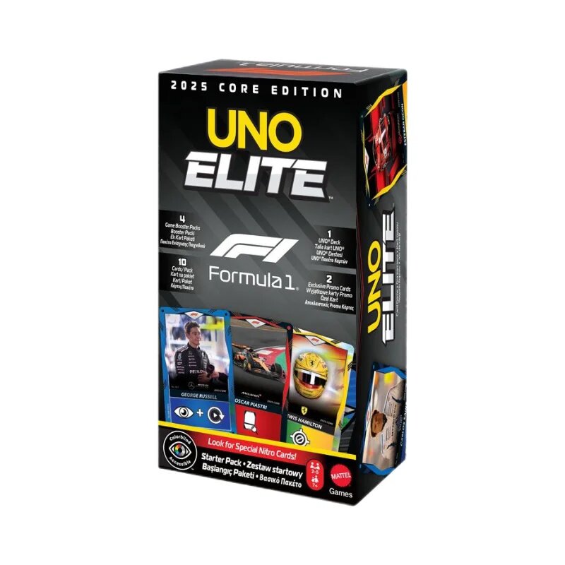 Коллекционное издание карточной игры UNO Elite HotWheels F1 Racing: Премиальные игральные карты с редкими дизайнами болидов F1, настольная игра, игрушка, подарок