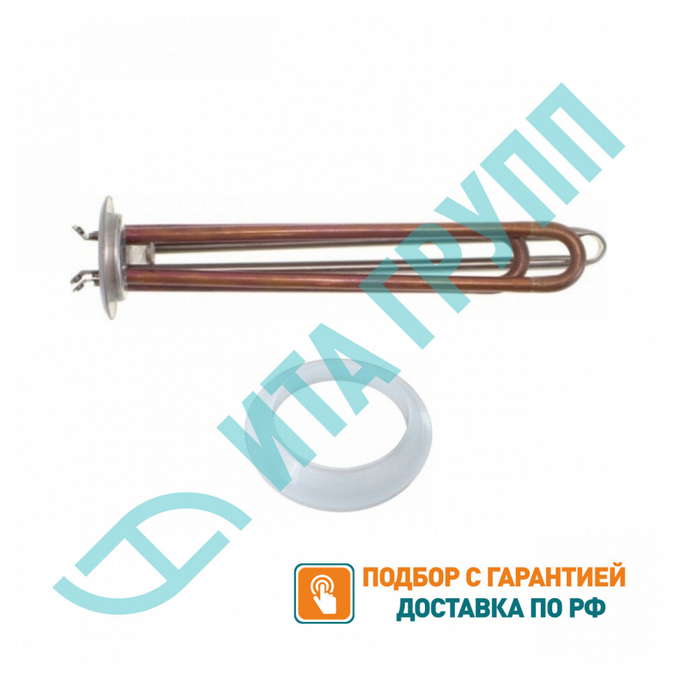 Комплект ТЭН 2кВт (2000Вт) RF для водонагревателя Electrolux, Thermex, под анод М6, контакты под винт + прокладка, 20114K1