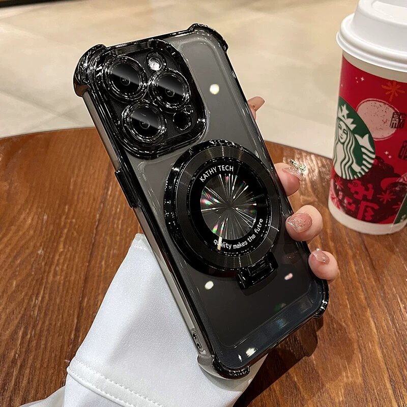 Премиум-чехол-слайм для iPhone 15 Pro с защитой экрана - матовый черный