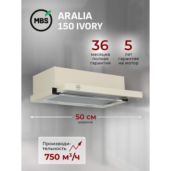 Вытяжка встраиваемая MBS ARALIA 150 IVORY