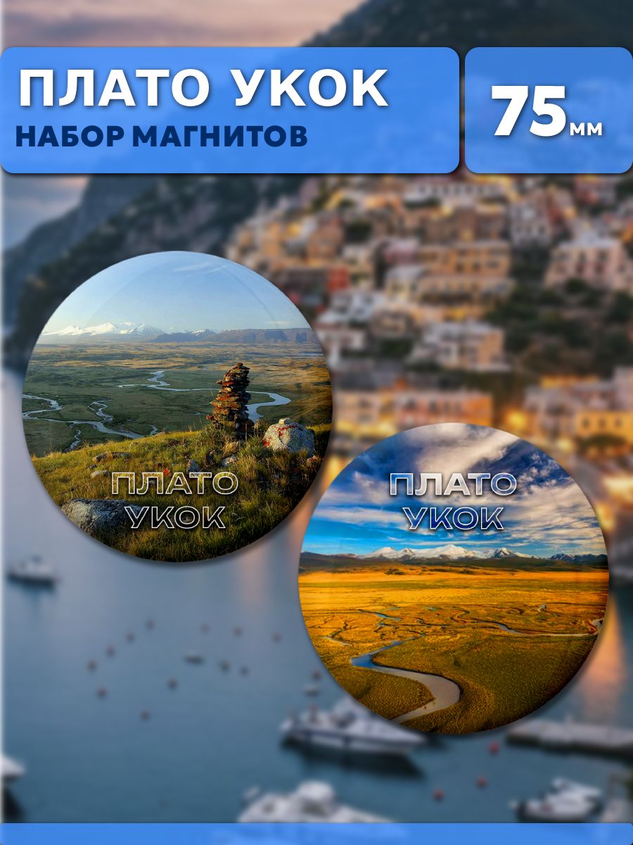 Магниты Плато Укок. 2 шт диаметром 75 мм.