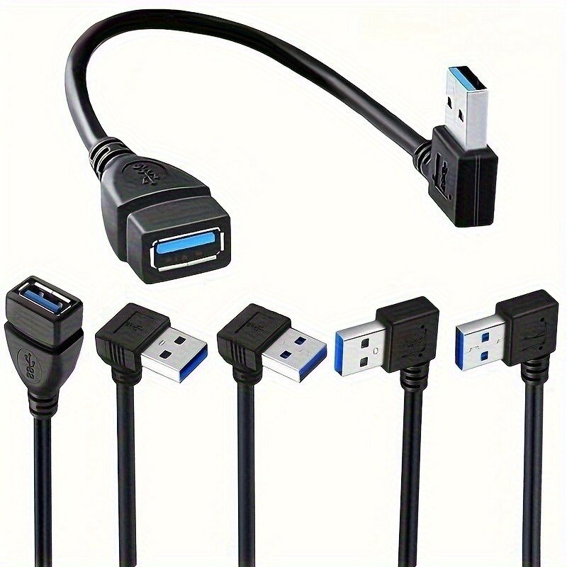 Набор из 4 USB 3.0 переходников 90°, 25 см, вверх/вниз/влево/вправо