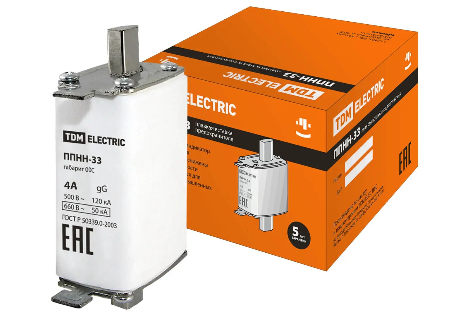 Предохранитель ППНН-33 габ.00C, 4А TDM ELECTRIC {SQ0713-0068}