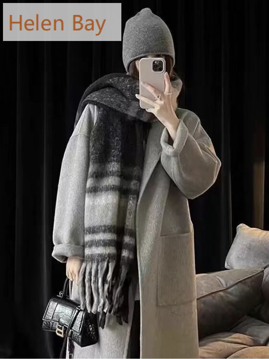 Шарф ,240, серый меланж — фото 1