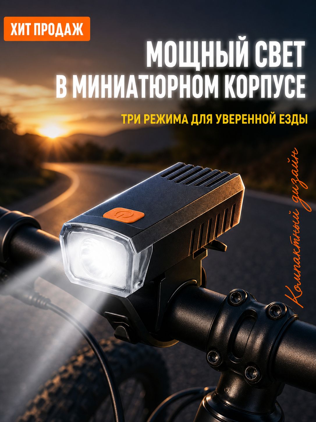 Фара передняя для велосипеда