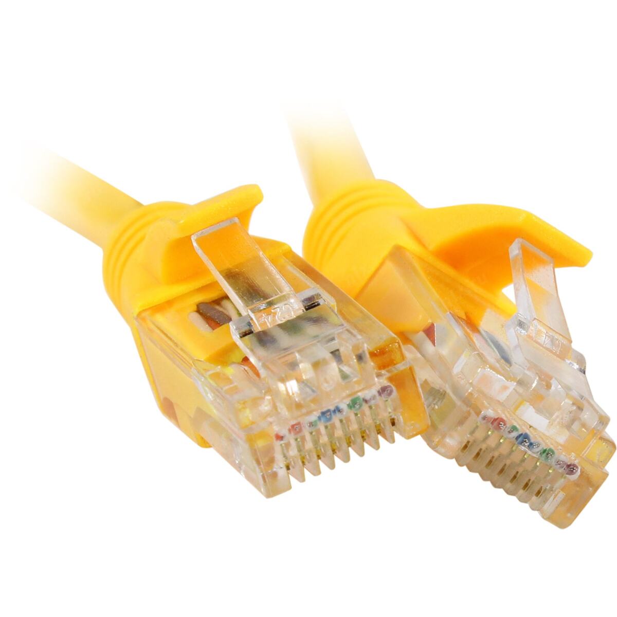 ExeGate UTP-RJ45-RJ45-5e-2M-YL Patch Cord UTP кат.5e, 2м, жёлтый EX258674RUS — фото 1