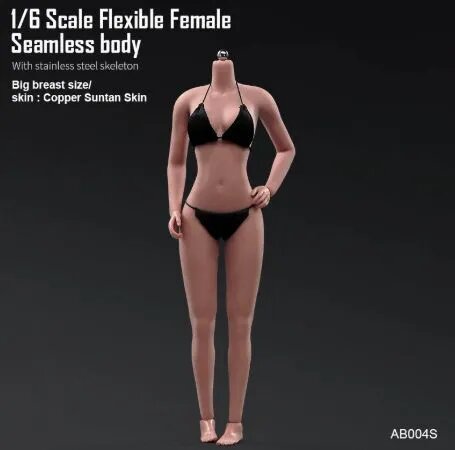 Большая грудь, загорелая кожа, женское тело Body Toy ANT AB001S 1:6