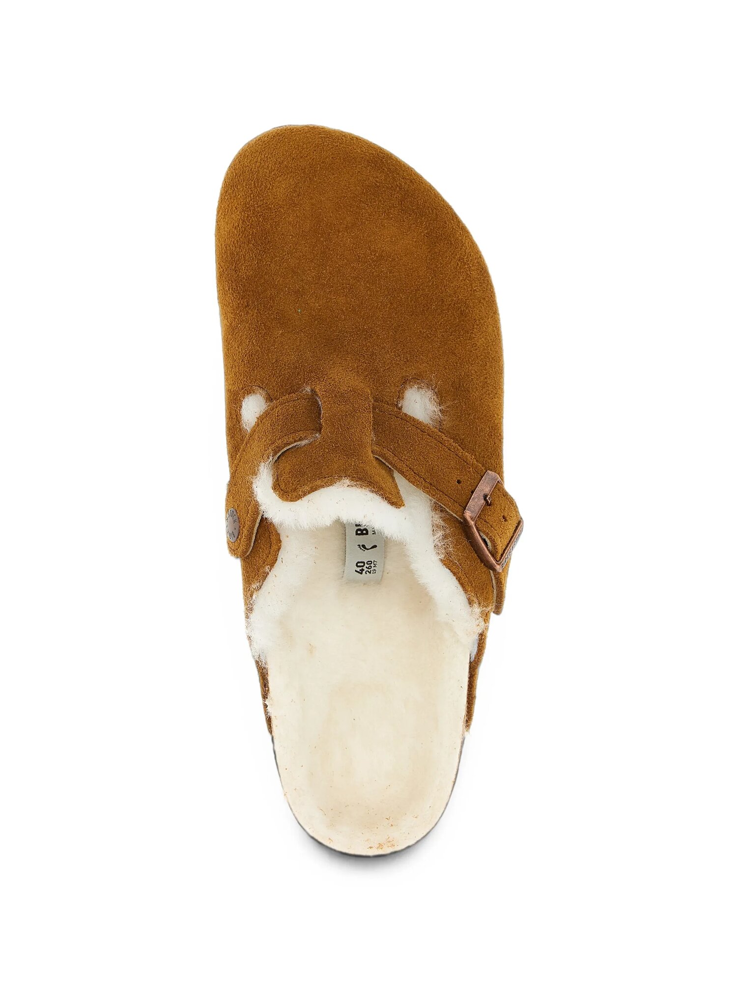 Шлёпанцы Birkenstock Boston shearling-lined suede slippers, размер 41, коричневый — фото 1