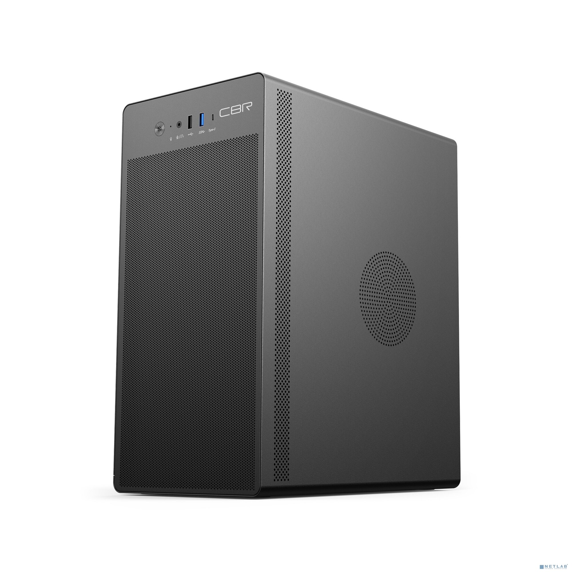 CBR Корпус mATX Minitower V285, без БП, 1*USB 3.0 Type-C, 1*USB 3.0, 1*USB 2.0, HD Audio+Mic, Black [PCC-MATX-V285-WPSU]