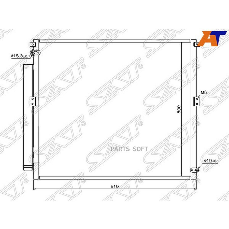 Радиатор кондиционера Toyota Land Cruiser Prado (J120) 02-09 / 4Runner 02-09 от официального дистрибьютора, SAT, артикул STTY91394M0