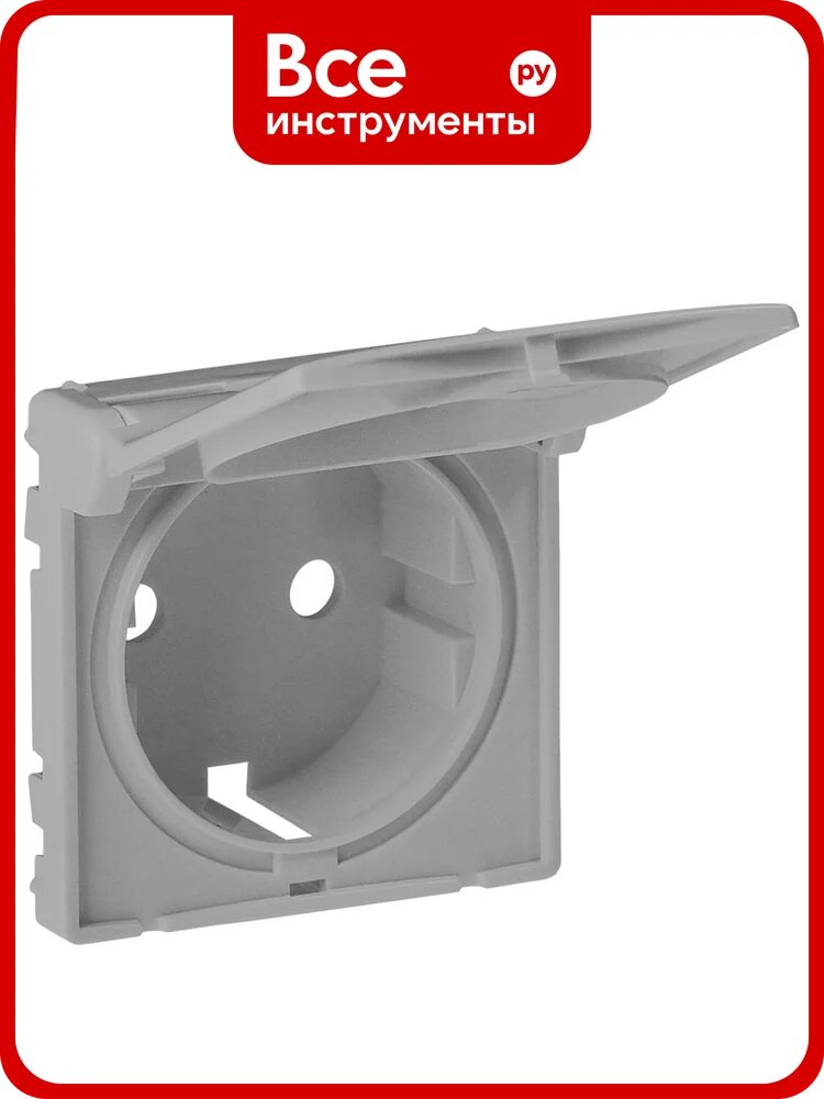 Лицевая панель Legrand Valena LIFE розетки 2К+З с крышкой. Алюминий 754842