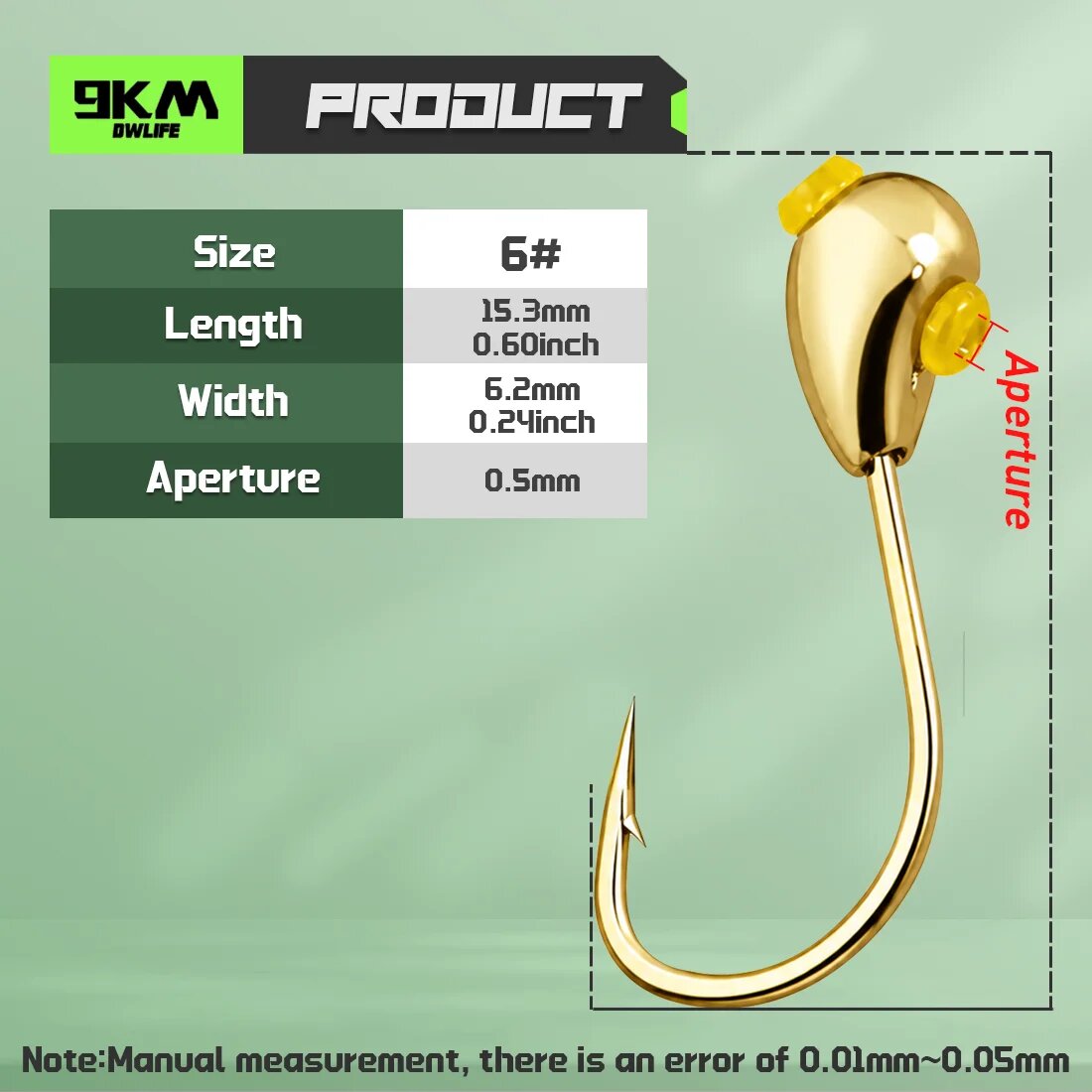 Рыболовные крючки 9KM Golden Fishhooks для карпа Size 6