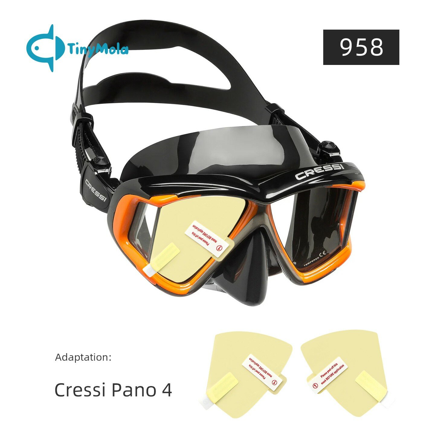 Анти-туманная пленка Cressi Pano 4 для масок для сноркелинга, премиальное качество, полное покрытие