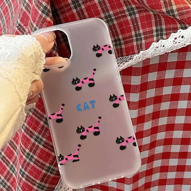 Чехол для телефона Lmmcjj Pink Cat для iPhone 16 Pro 17 Air 12 Pro Max 15 Pro 13 Mini 14 iPhone17