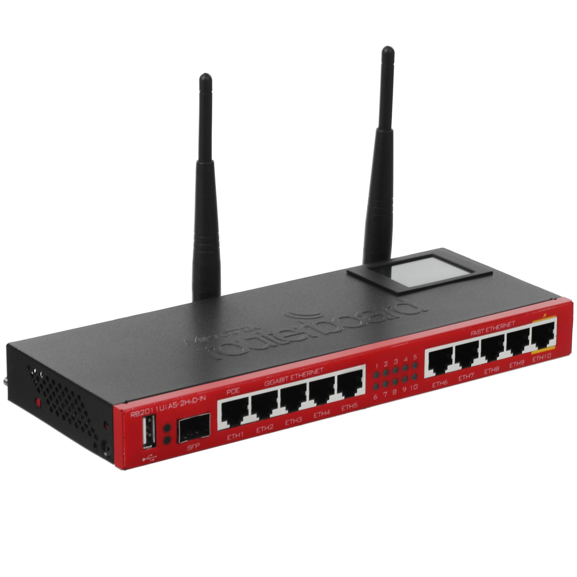 Роутер Mikrotik RB2011UiAS-2HnD-IN -10 портов, Wi-Fi 2.4 ГГц, PoE, SFP, USB