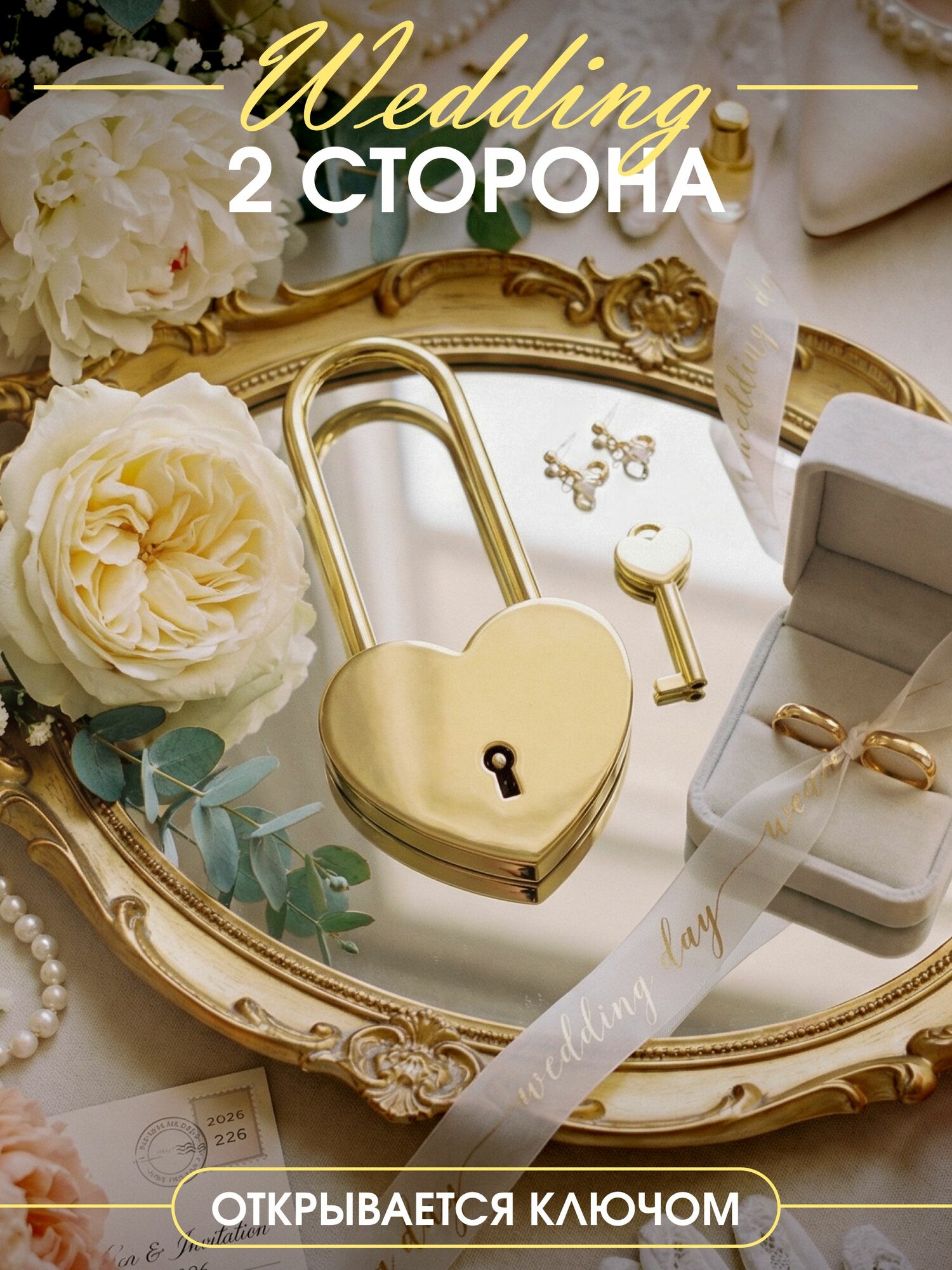 Замок с рисунком Голуби Вместе Навсегда — фото 1