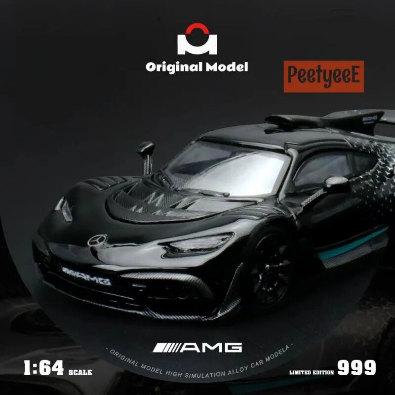 OModel 1/64 Mercedes Benz AMG One Starlight Black, литая под давлением.