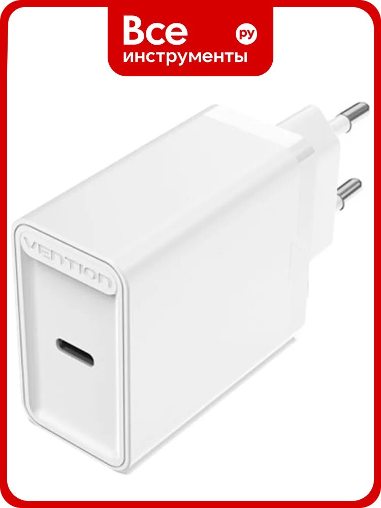 Сетевое зарядное устройство VENTION на 1 порт USB C, QC 4.0, белый, 1 шт. FADW0-EU