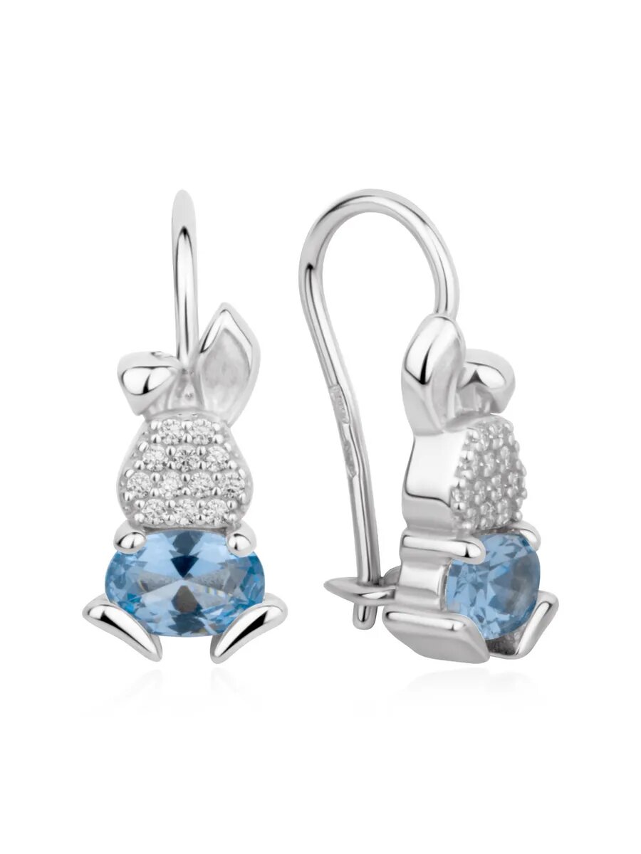 Серьги, 925 проба, фианит
