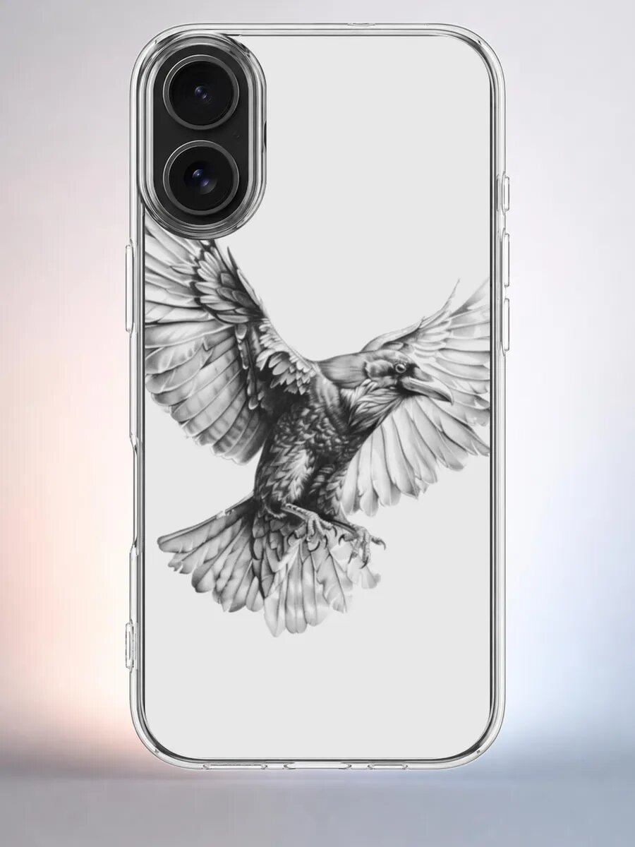 Чехол iPhone 16 орёл крылья полёт силиконовый