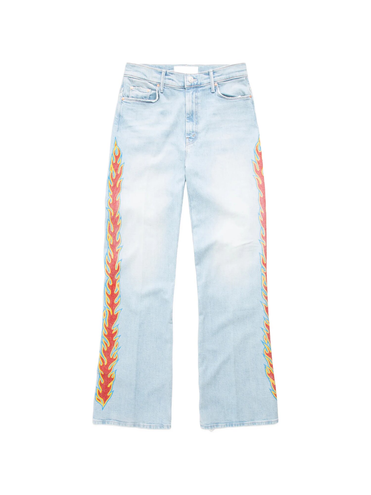 Джинсы Mother The Saloon Sneak flame-print jeans