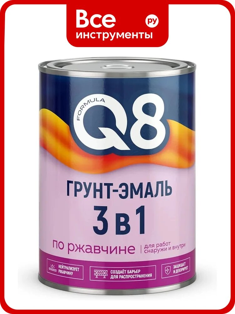 Грунт-эмаль Formula Q8 по ржавчине серая 20 кг (1) 209837