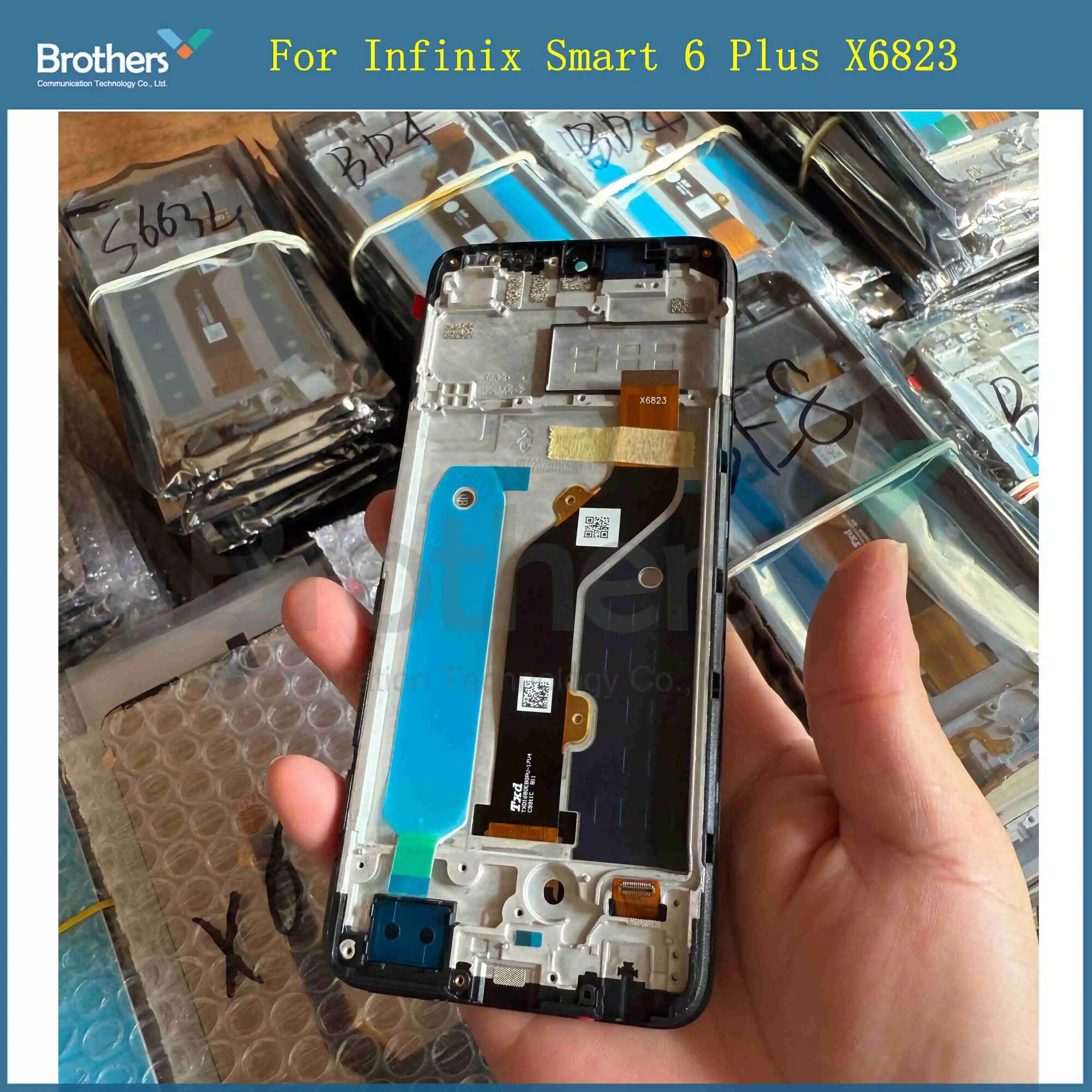 Сенсорный экран для Infinix Smart 6 Plus X6823C, ЖК-дигитайзер в сборе, ремонт, запасные части X6823, ЖК-дисплей для телефона