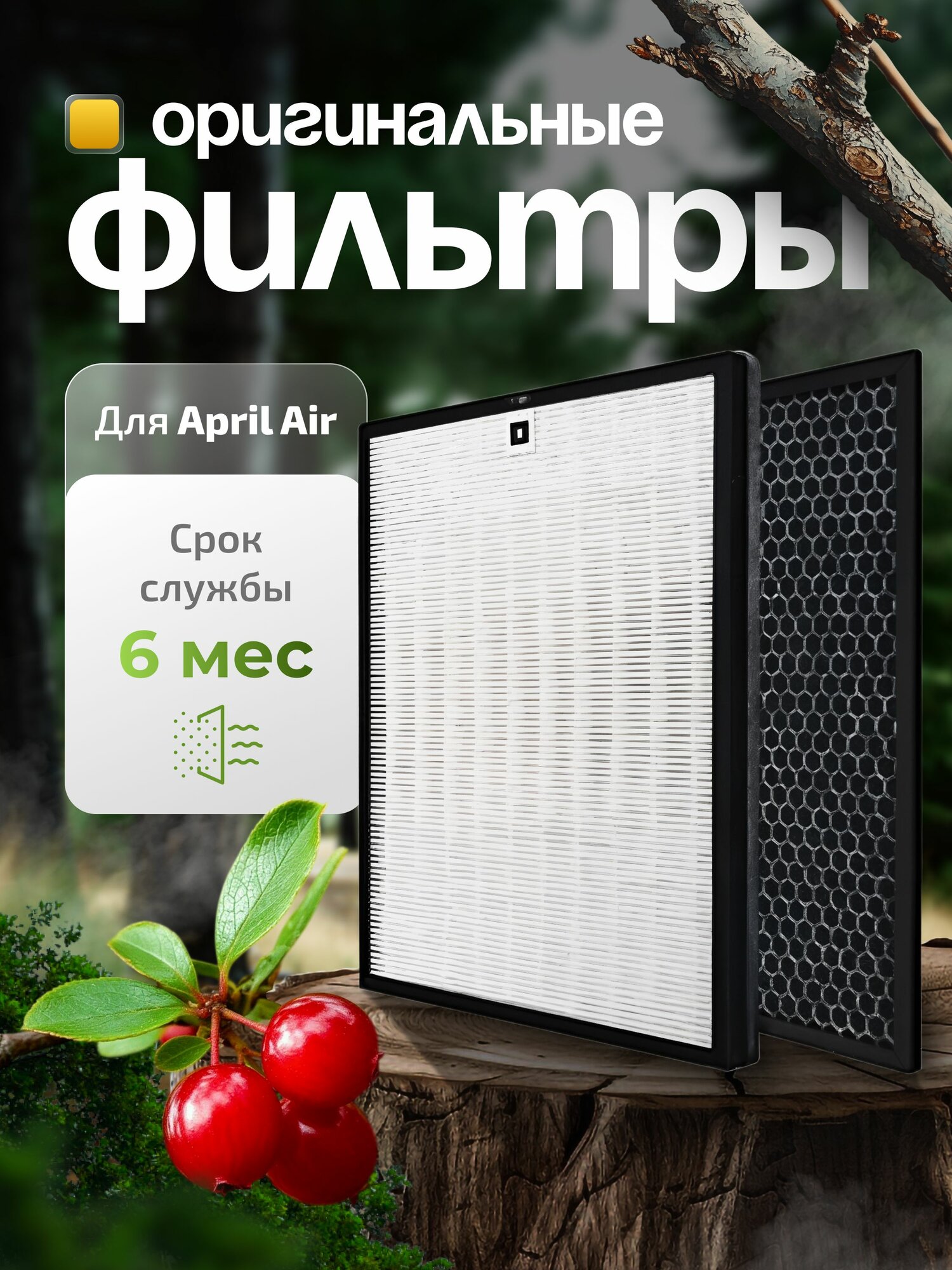 Комплект фильтров Эприл Эйр Хоум HEPA угольный