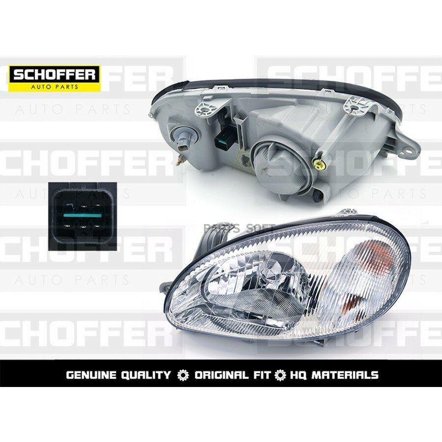 Фара левая Chevrolet Lanos 97-09 от официального дистрибьютора, SCHOFFER, артикул SHF12122