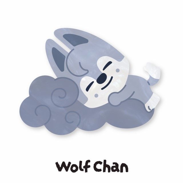 Stray Kids World Tour Run It Seoul Акриловая заколка для волос SKZOO, Wolf Chan(Bang Chan)