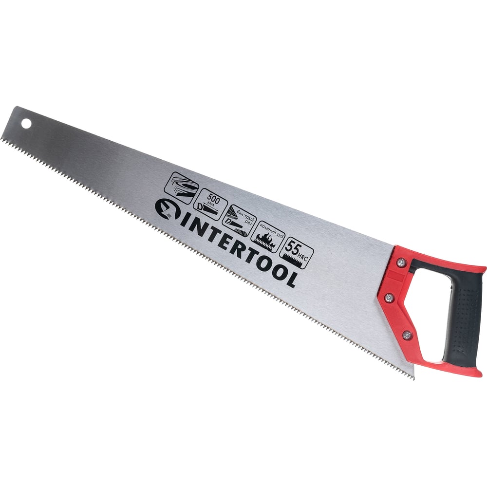 Ножовка по дереву INTERTOOL с каленым зубом 500 мм, 55 HRC HT-3103