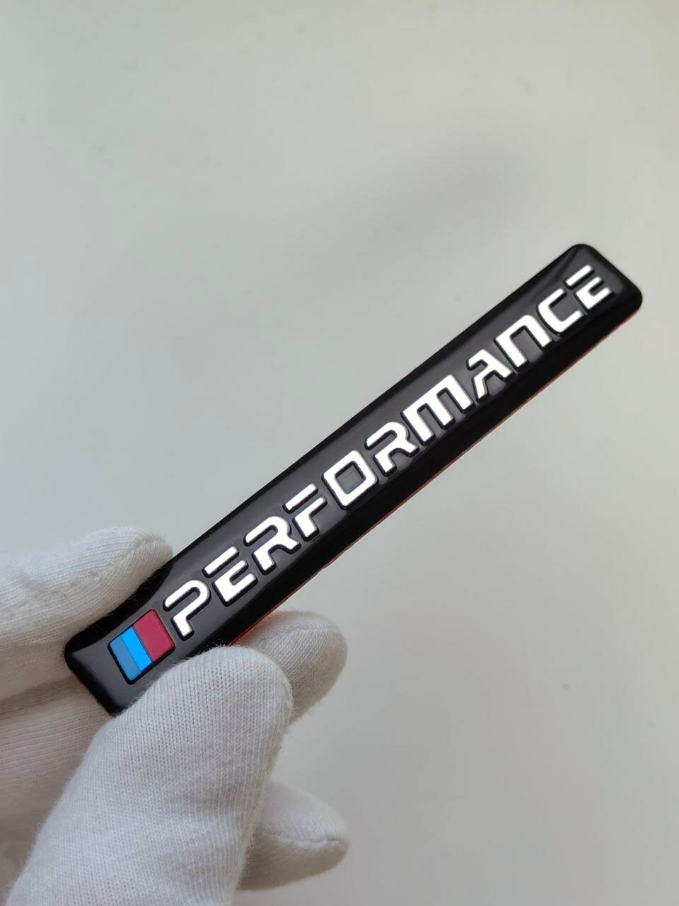 Алюминиевая наклейка 84*12 мм. BMW Performance Перформанс эмблема наклейка на авто БМВ 1 шт.