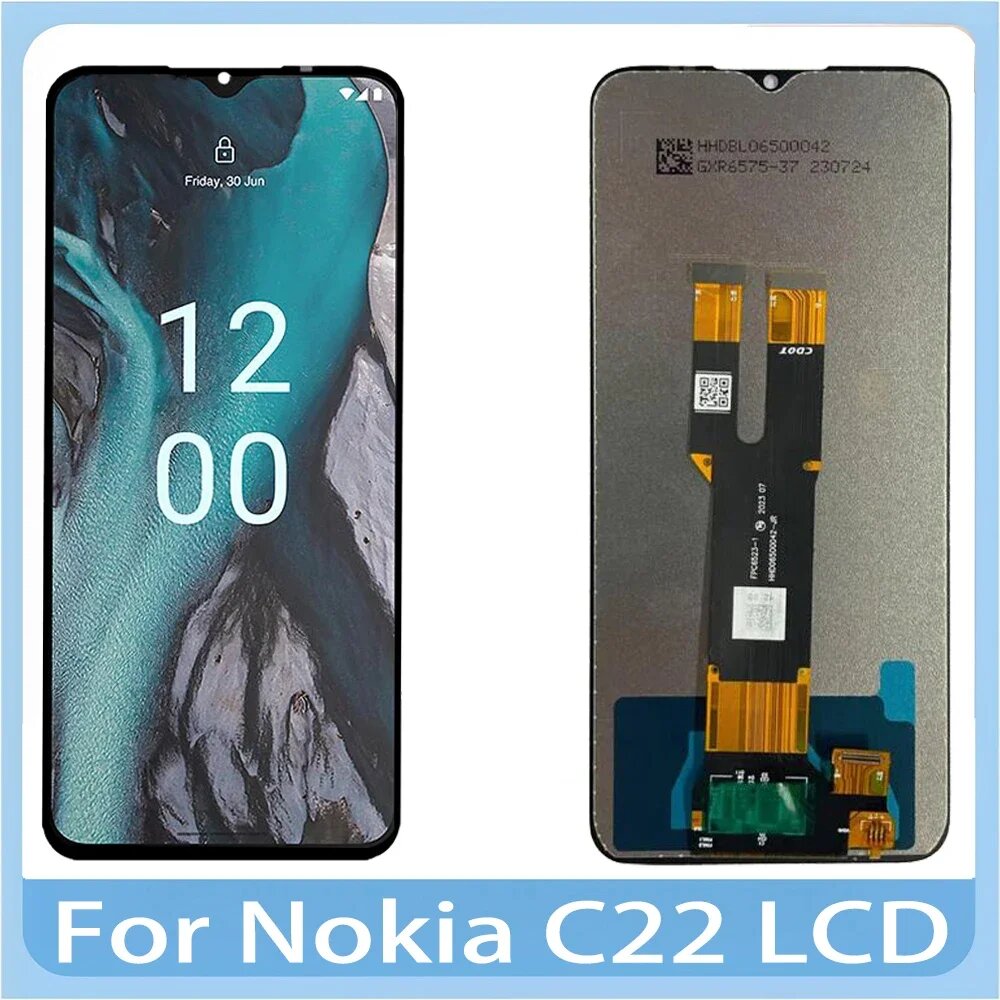ЖК-дисплей для Nokia C22 TA-1533, черный, без рамки