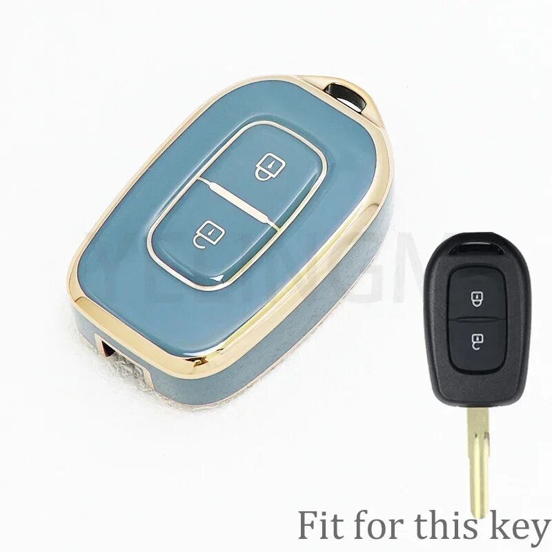 2-кнопочный чехол для автомобильного ключа из ТПУ, брелок для Renault Kwid Traffic Gold Grey Case