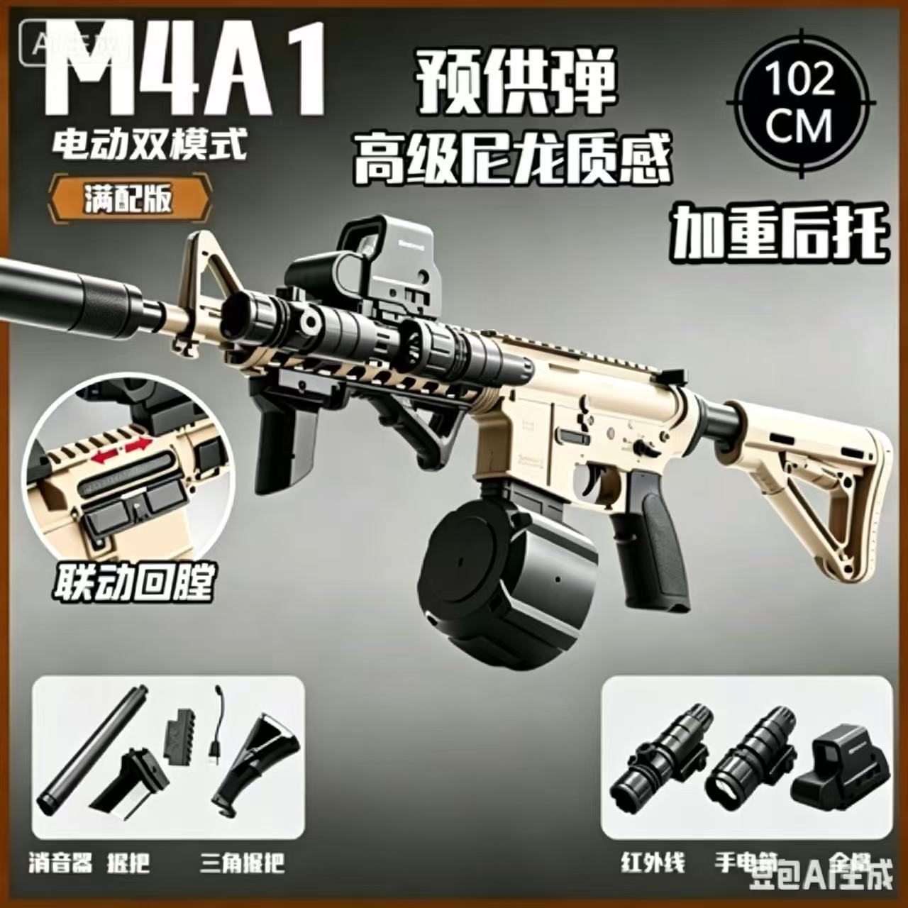 Детская электрическая автоподача M4A1, двухрежимная, полная модель для мальчиков