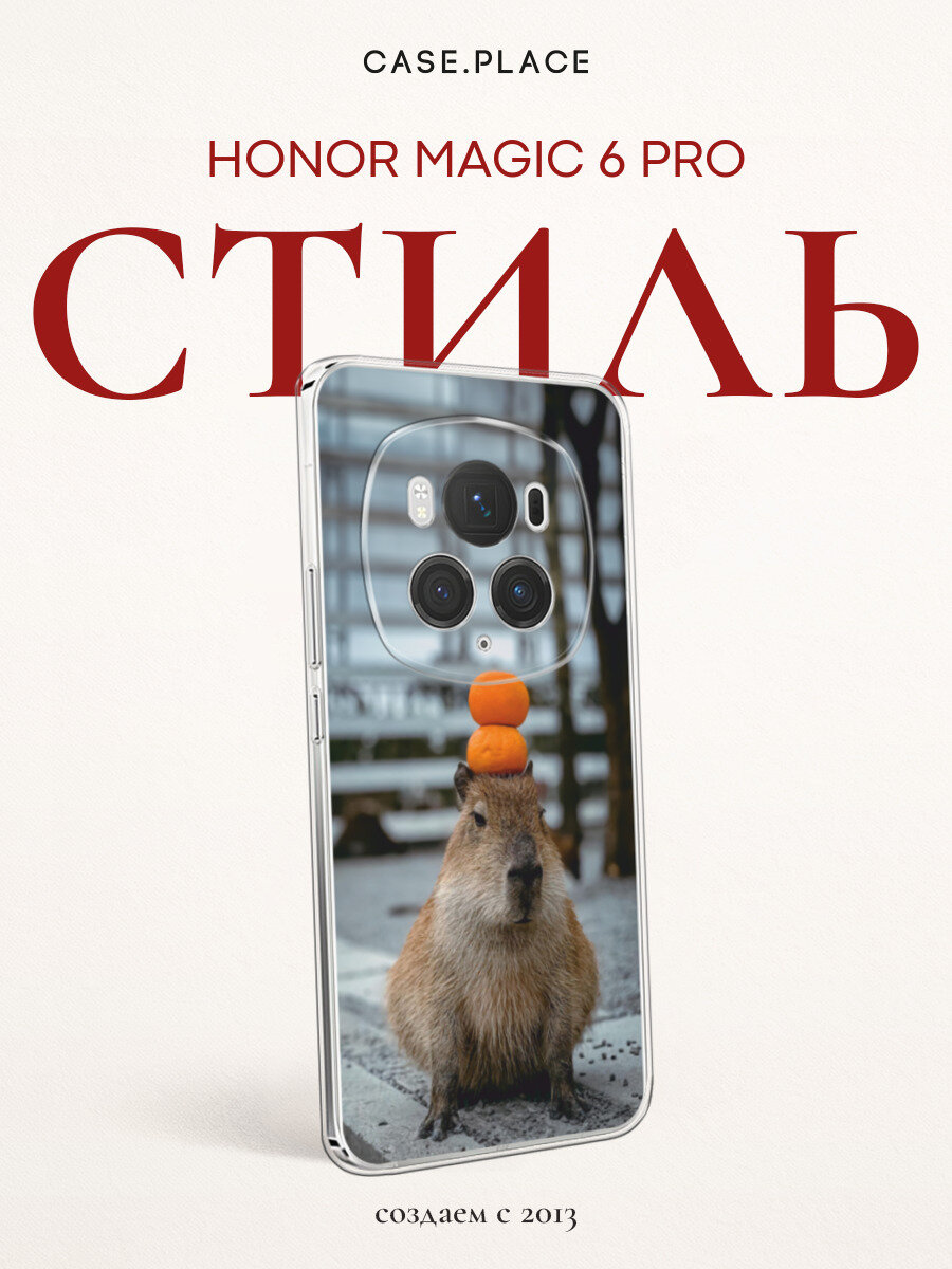 Чехол на Honor Magic 6 Pro / Хонор Меджик 6 Про с принтом Капибара медитирует