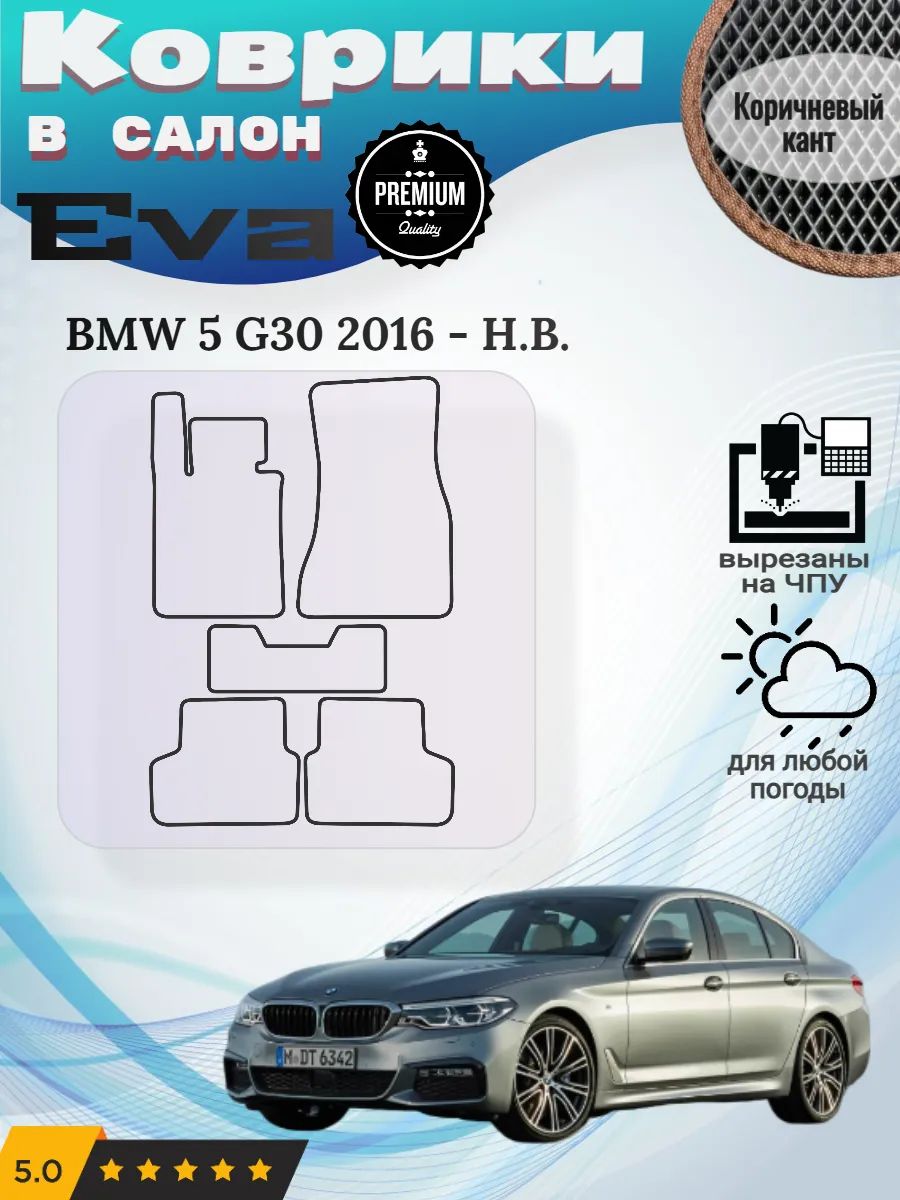 Eva Эва коврики BMW 5 G30 2016 - Н. В.
