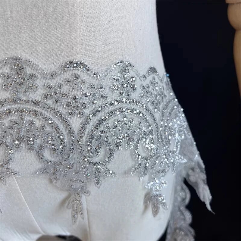 Золотисто-серебристое кружево для рукоделия 3 ярда Silver Small 14cm