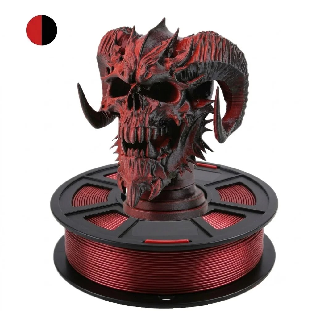 Красный PLA Filament 1.75mm, Silk black red