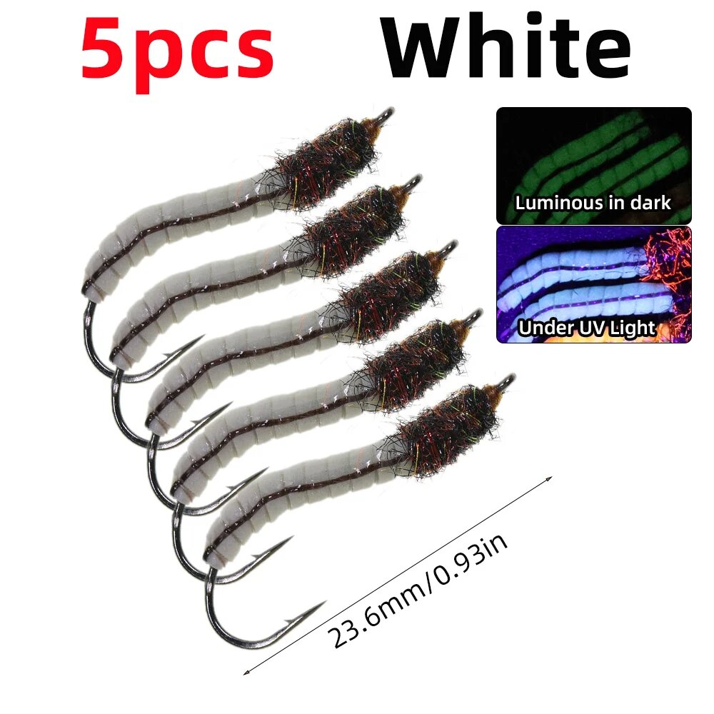 Wifreo Лuminous & UV Латексная наживка для рыбалки 5 шт. 5pcs White